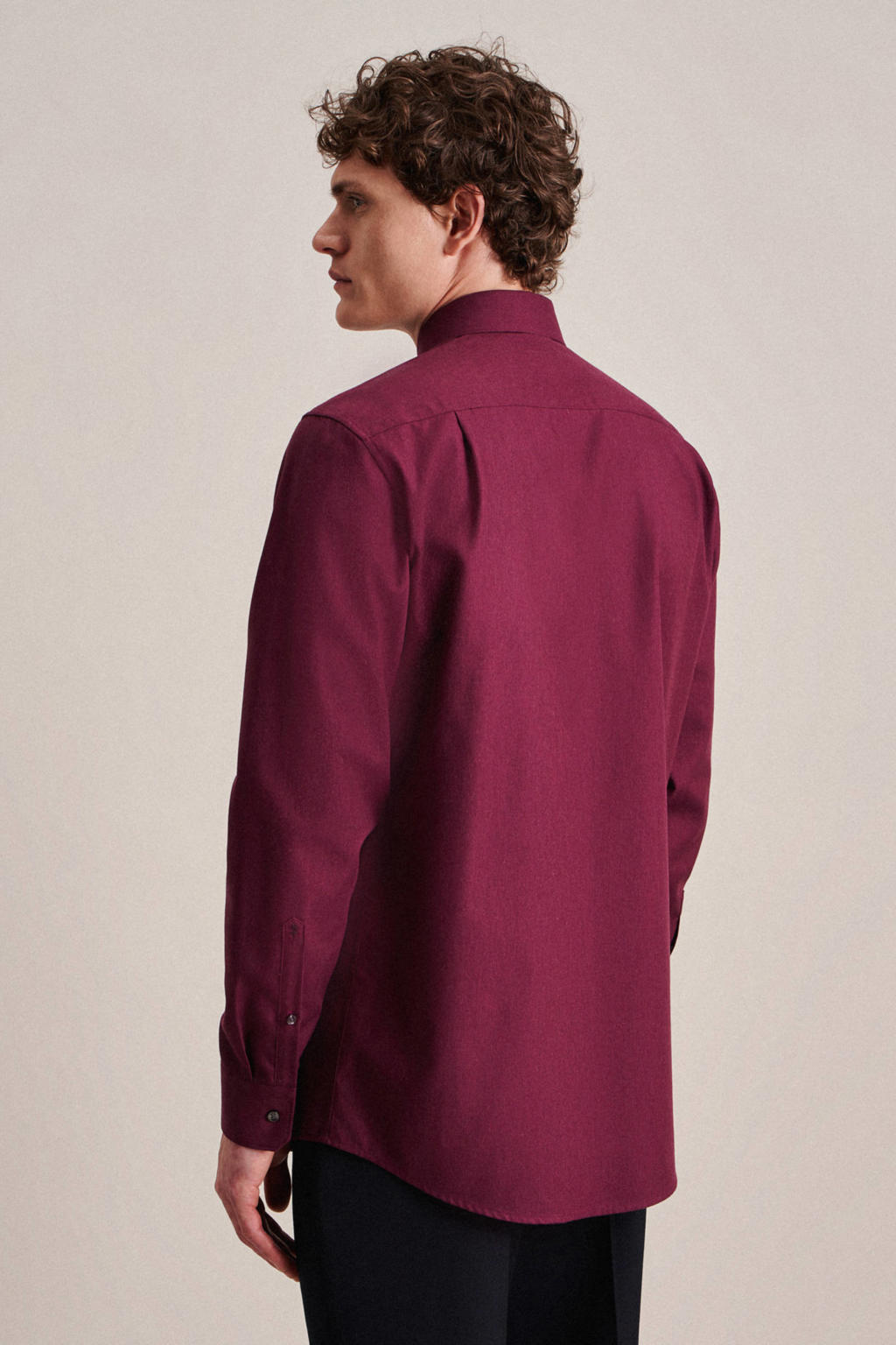 Seidensticker flanellen regular fit overhemd rood | wehkamp