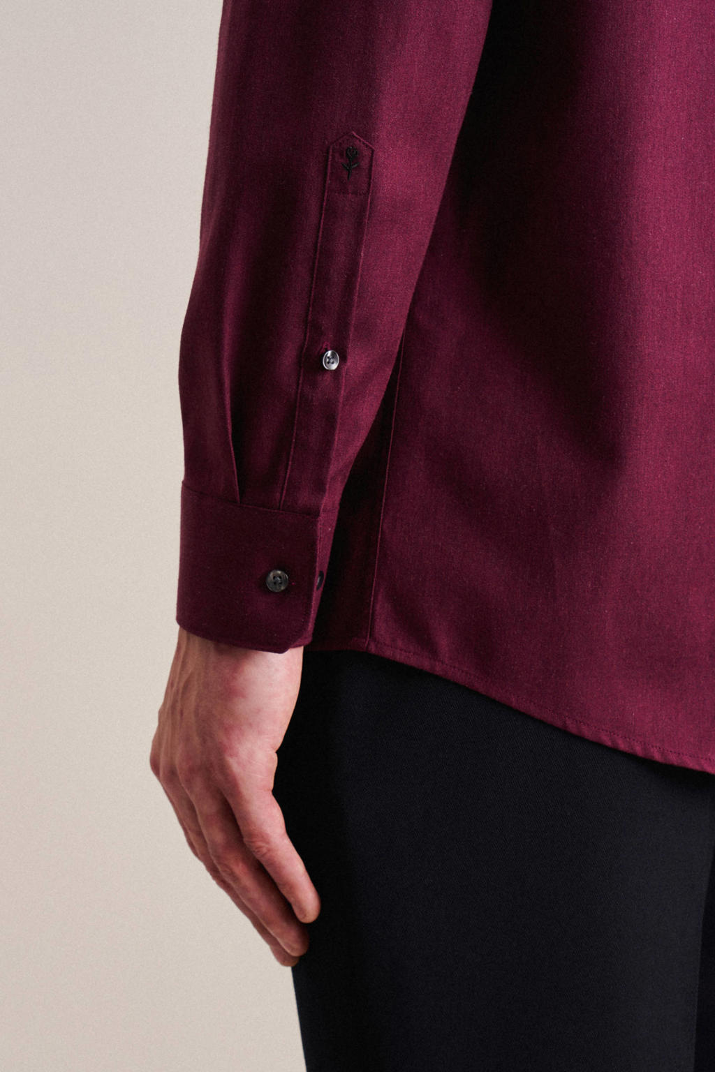 Seidensticker flanellen regular fit overhemd rood | wehkamp