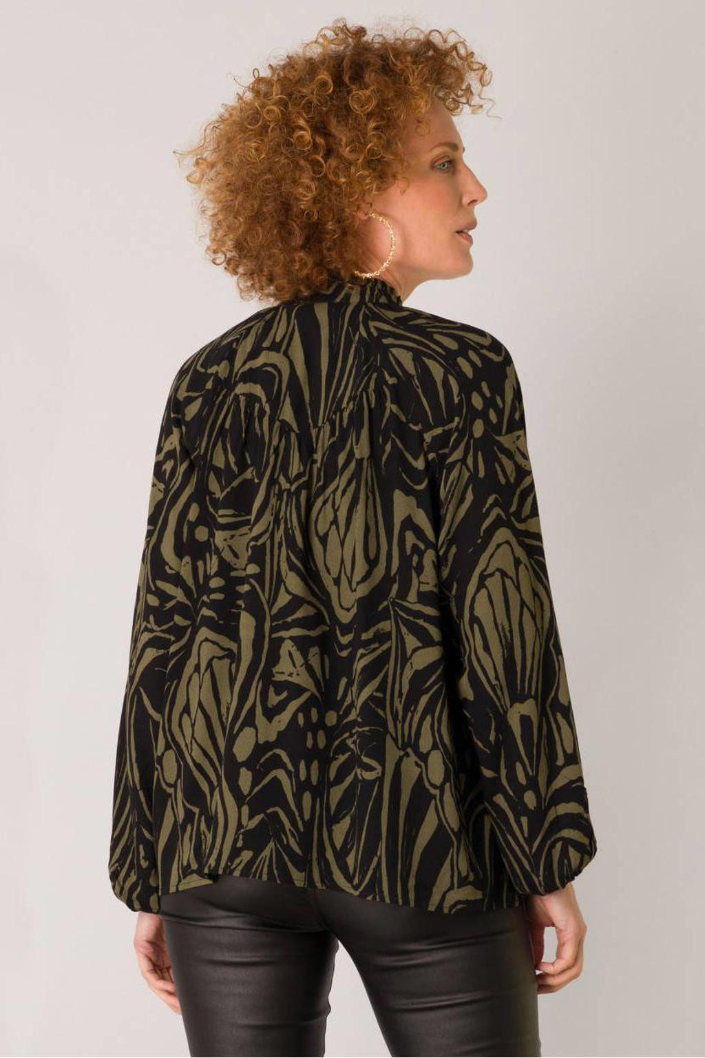 Yest blouse met all over print olijfgroen/zwart | wehkamp