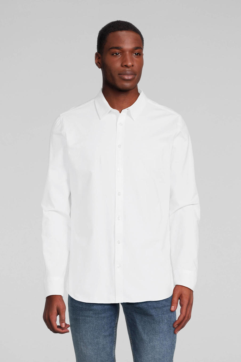 Pure Path slim fit overhemd wit | wehkamp