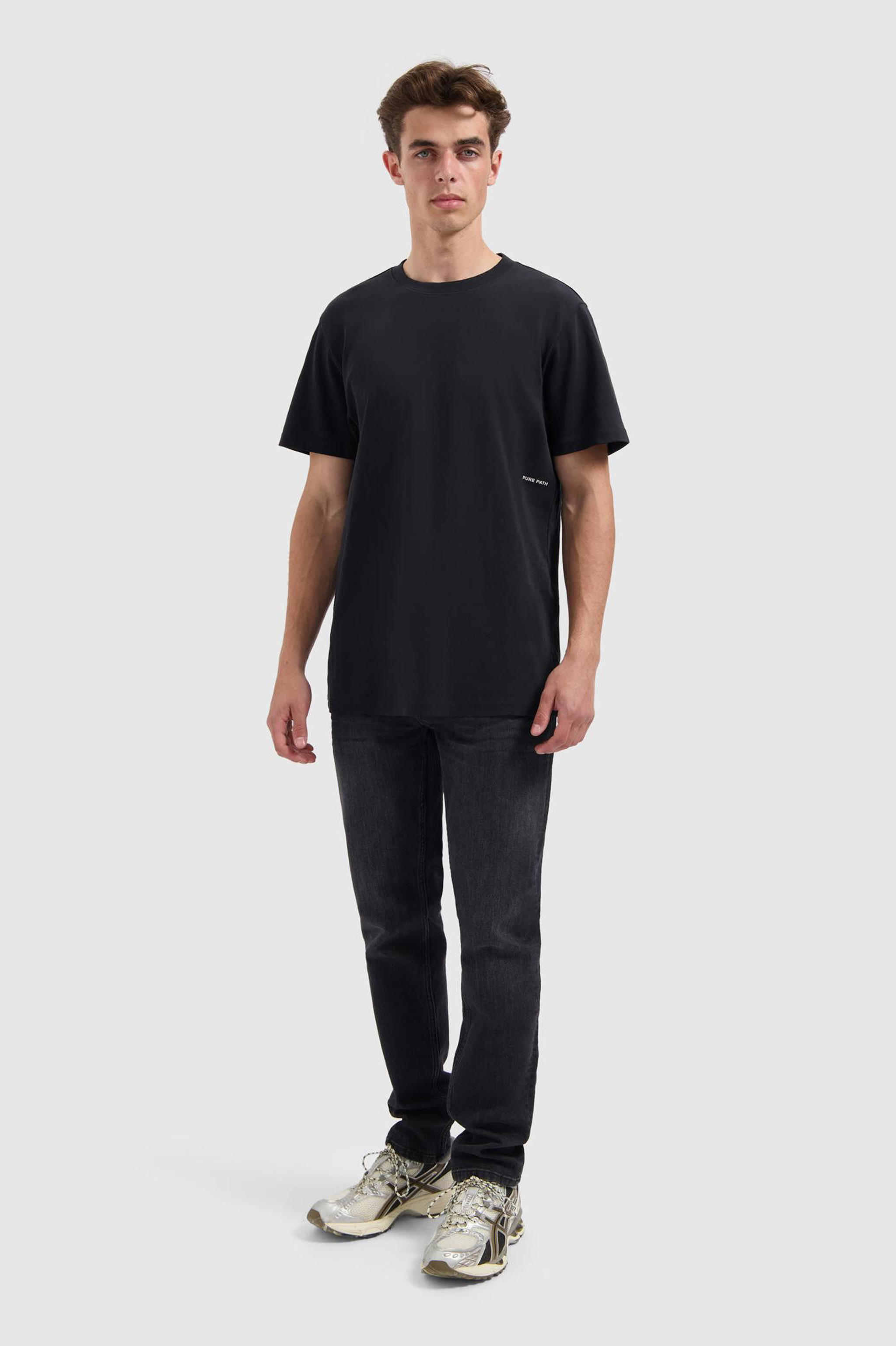 Pure Path slim fit jeans Ryan denim dark grey | wehkamp