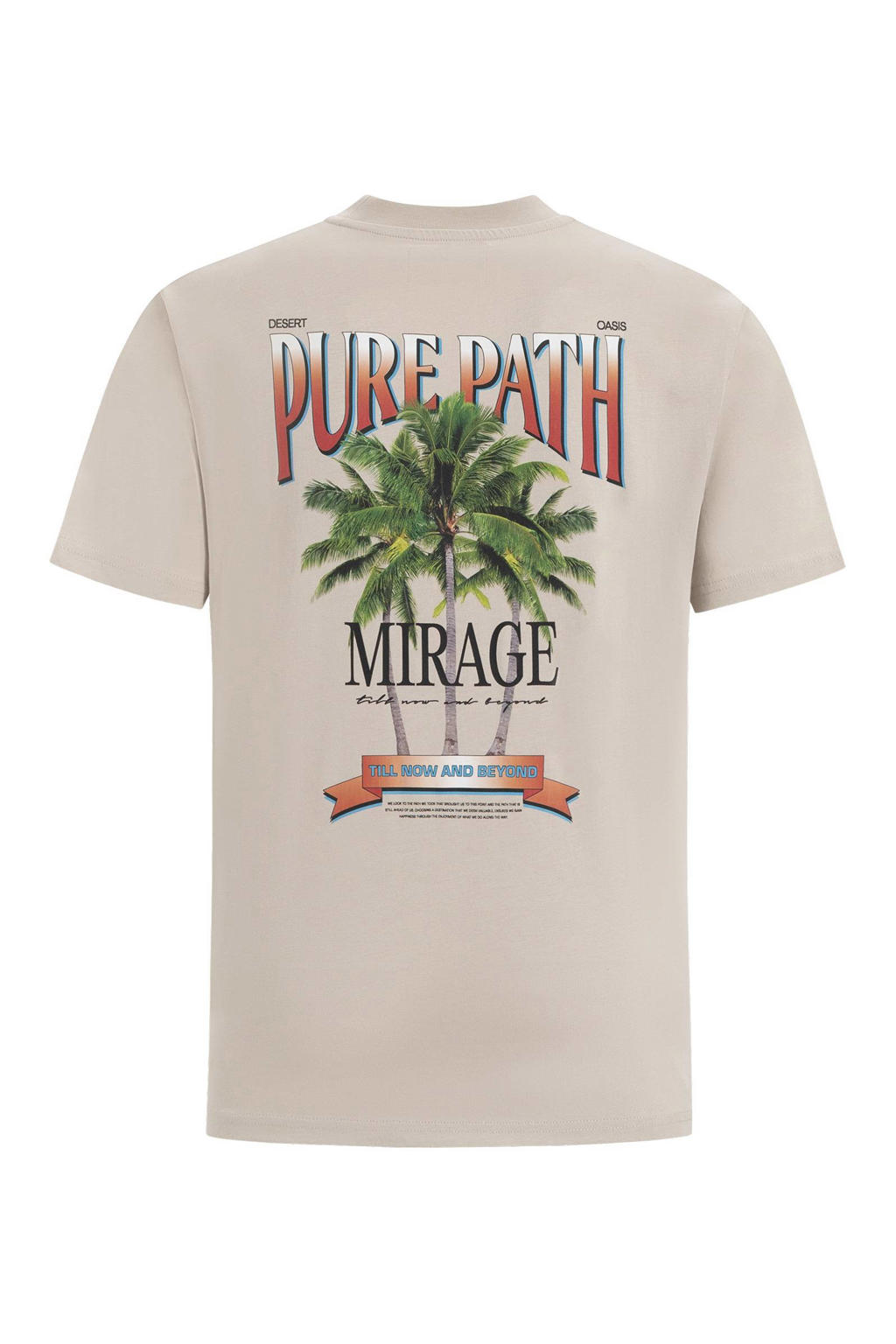 Pure Path T-shirt met backprint 00046 - sand | wehkamp