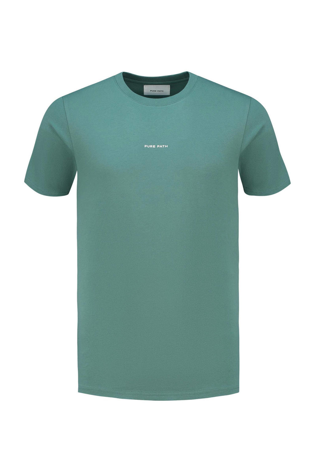 Pure Path T-shirt met backprint faded green | wehkamp