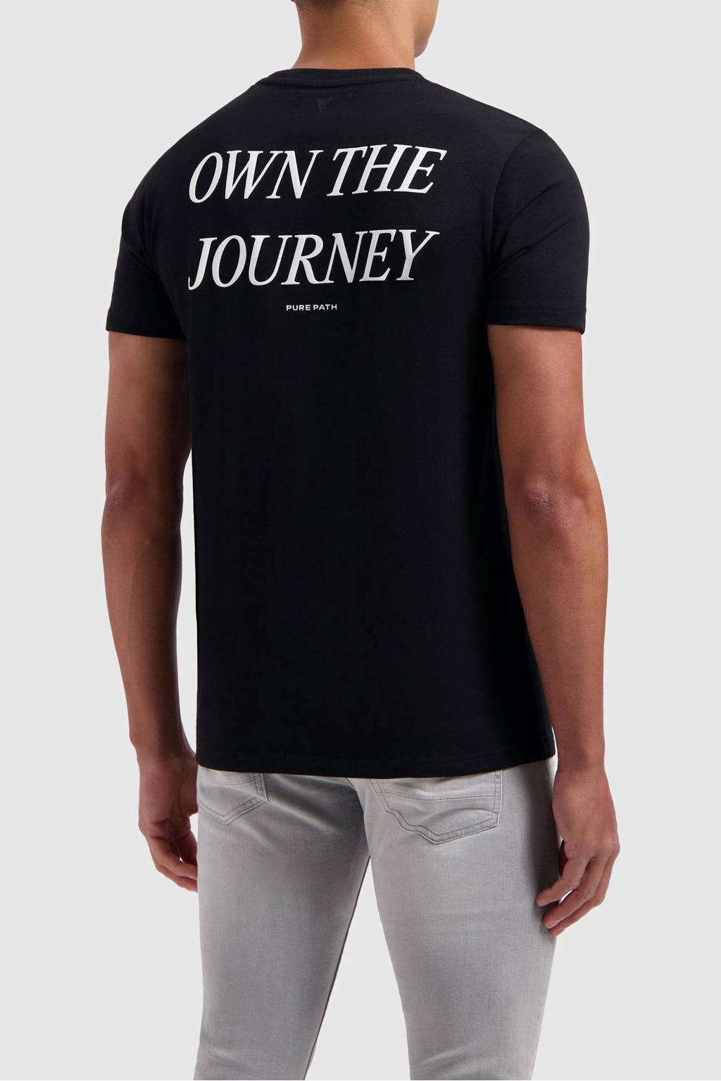 Pure Path T-shirt met backprint zwart | wehkamp