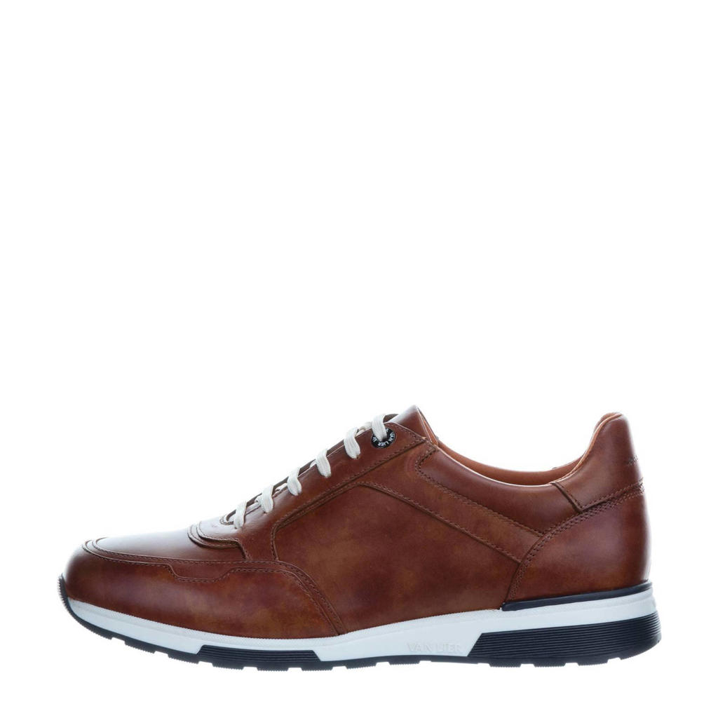 Van Lier Positano leren sneakers cognac | wehkamp