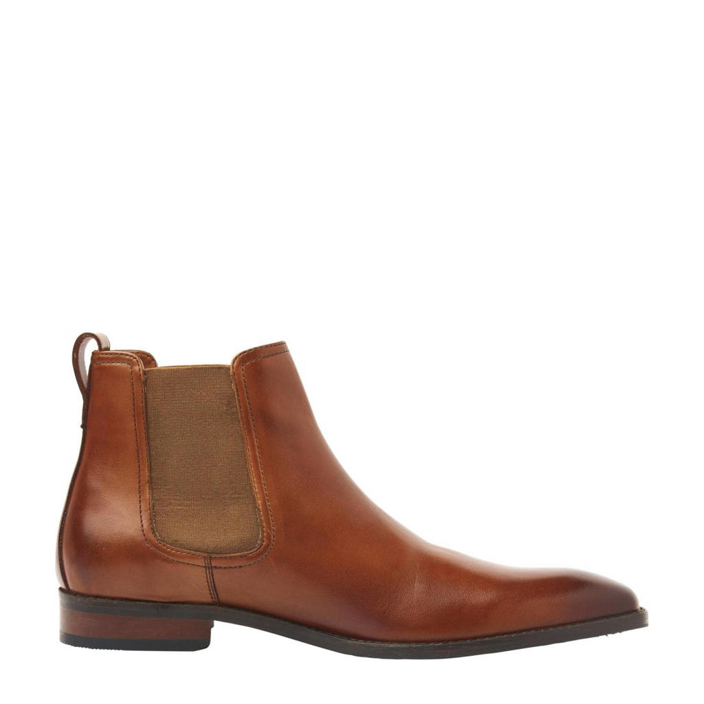 Van Lier leren chelsea boots cognac | wehkamp