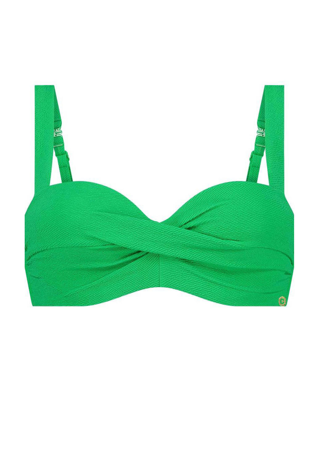 Ten Cate Beach Tc Wow Voorgevormde Beugel Bikinitop Met Textuur Groen