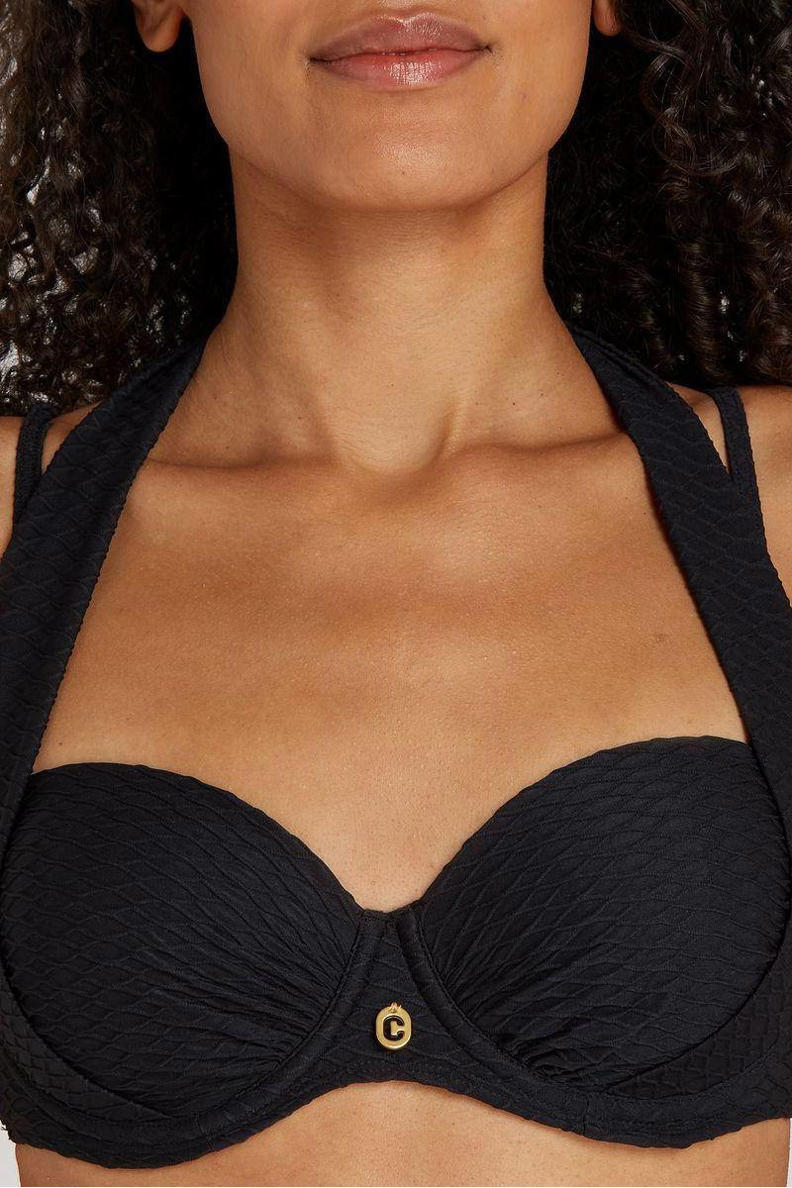 Ten Cate Beach Tc Wow Voorgevormde Beugel Bikinitop Met Textuur Zwart