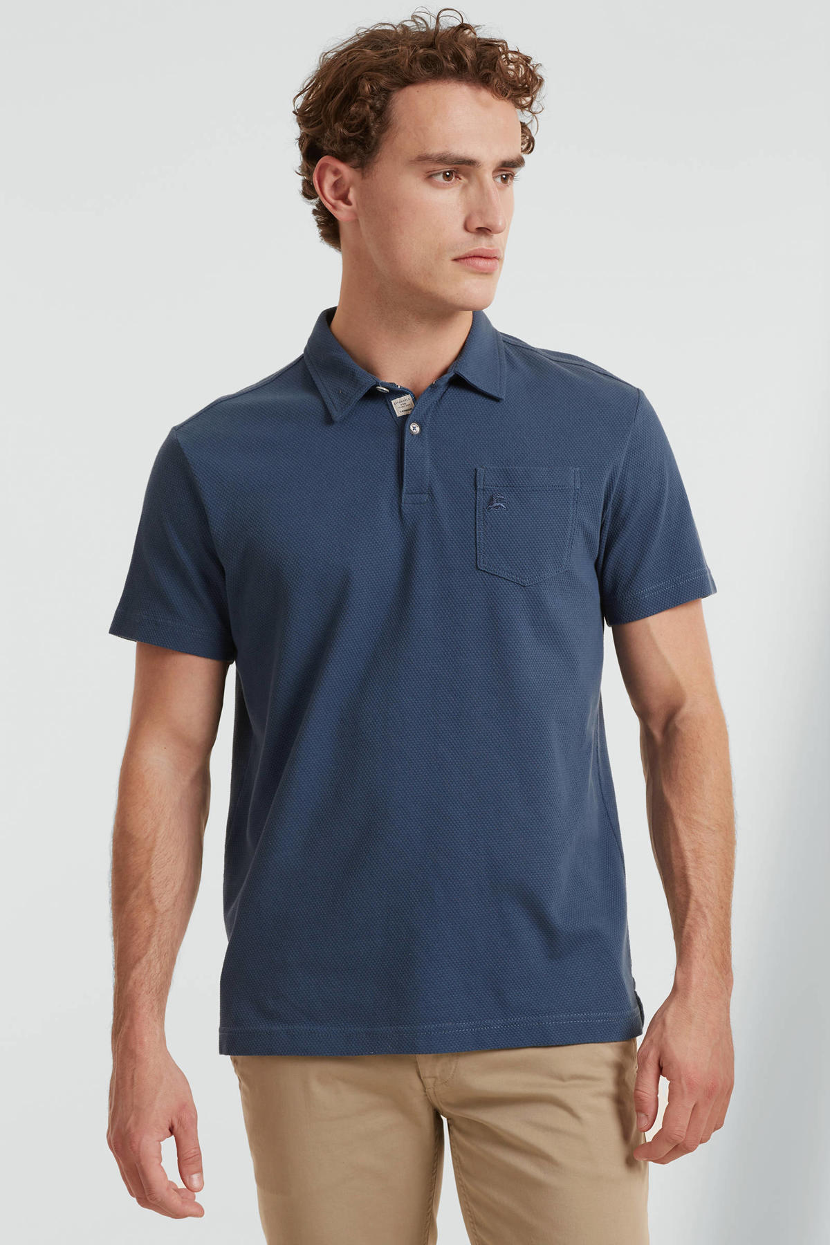 LERROS regular fit polo met logo storm blue | wehkamp