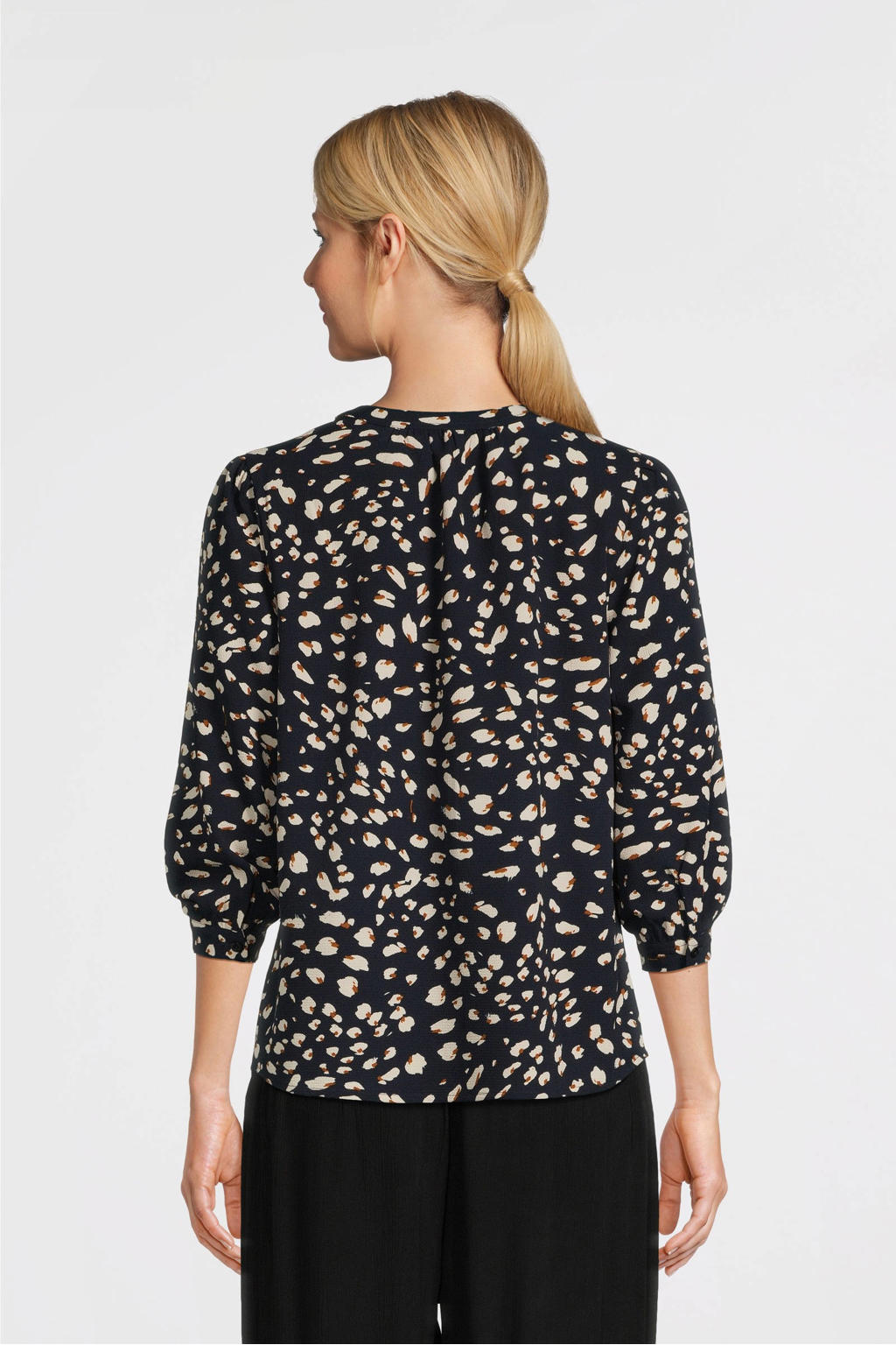 Imagine top met dierenprint donkerblauw/beige | wehkamp