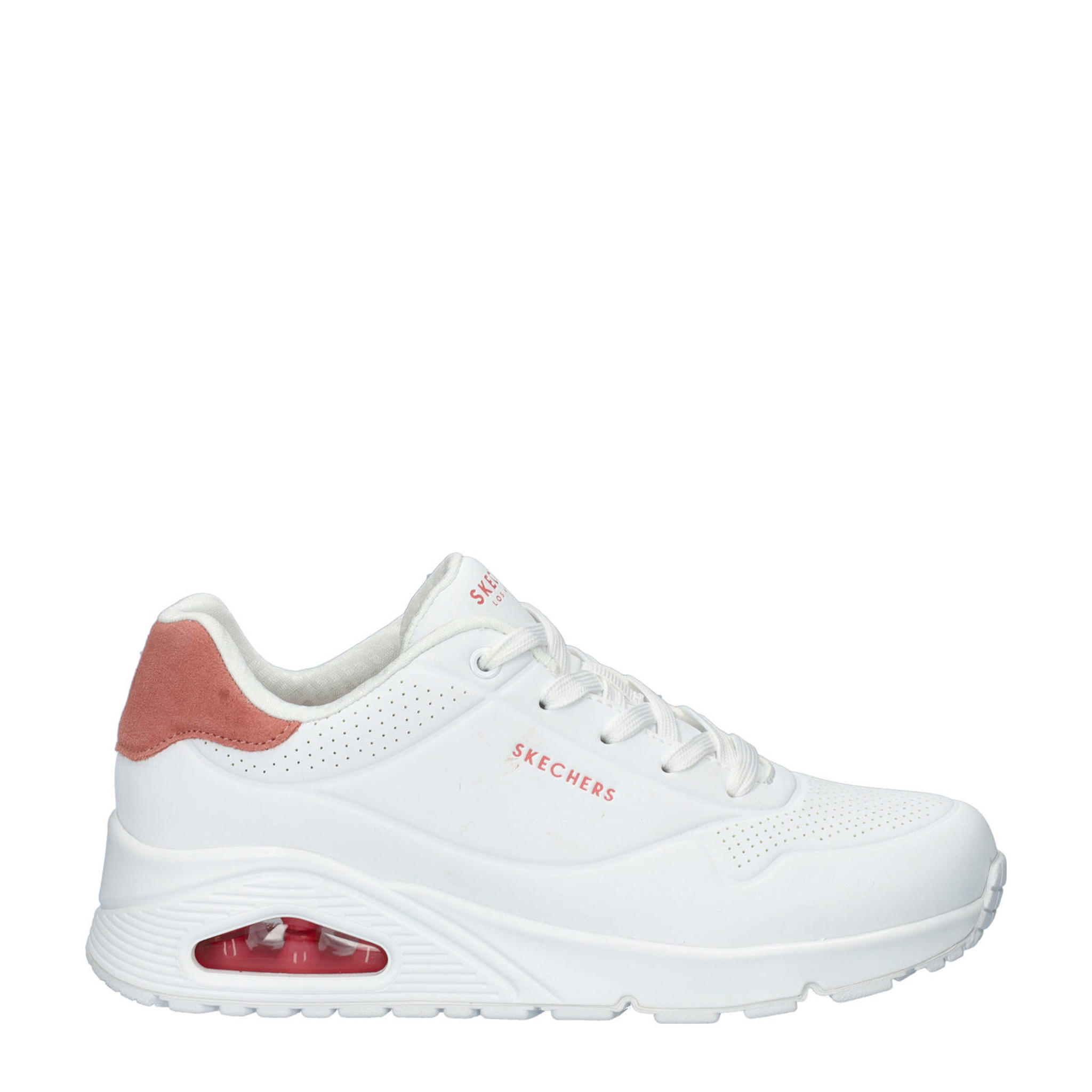 Skechers Uno Pop-Back sneakers wit/roze | wehkamp