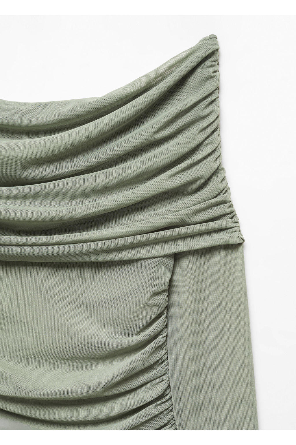 Mango mesh off shoulder top groen | wehkamp