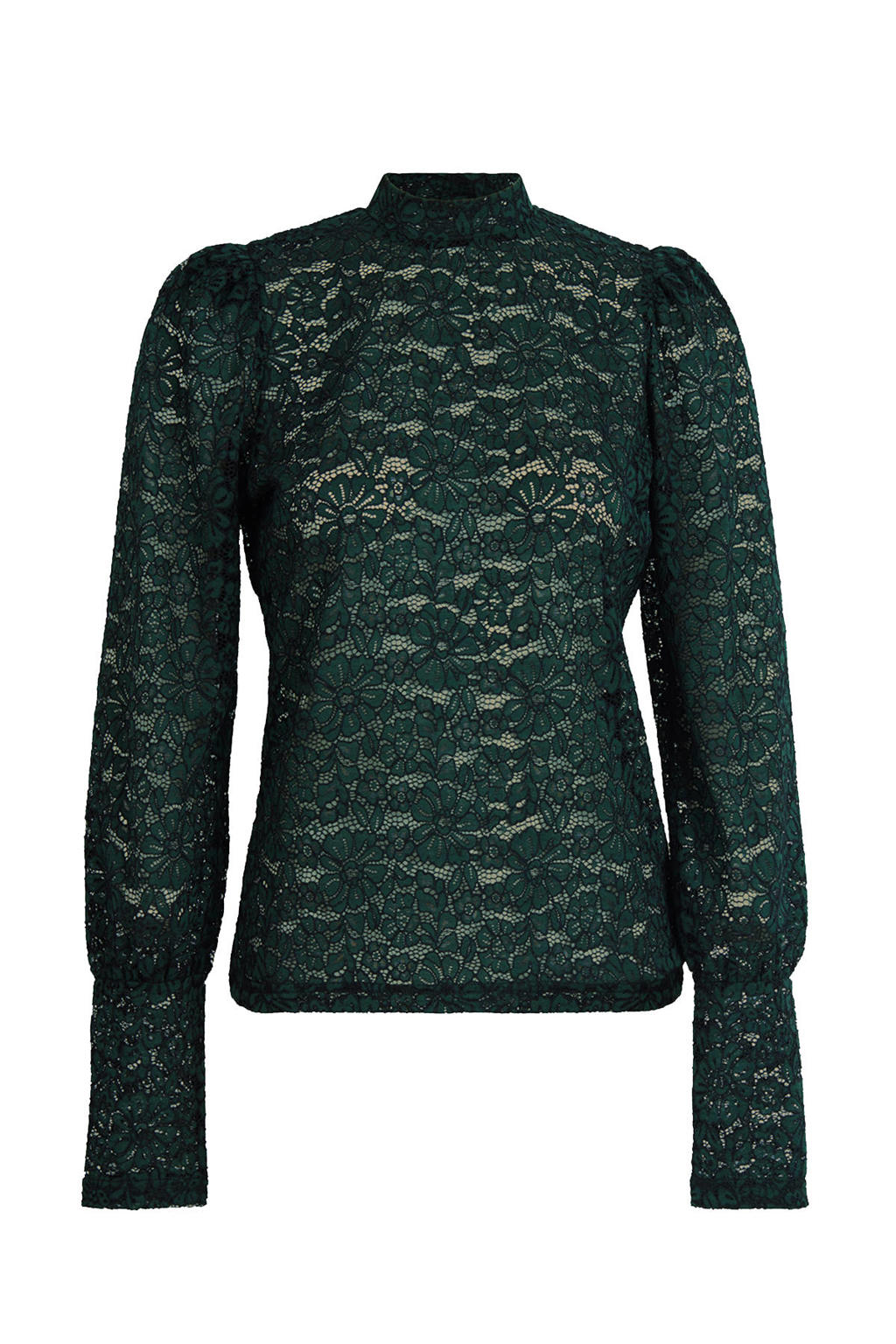 Shoeby gebloemde kanten top groen | wehkamp