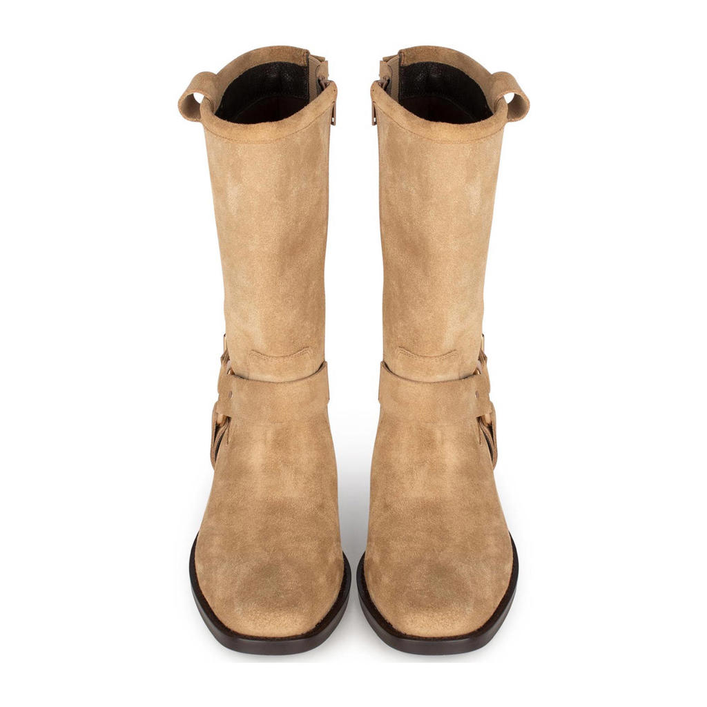 PS Poelman suède bikerboots beige | wehkamp