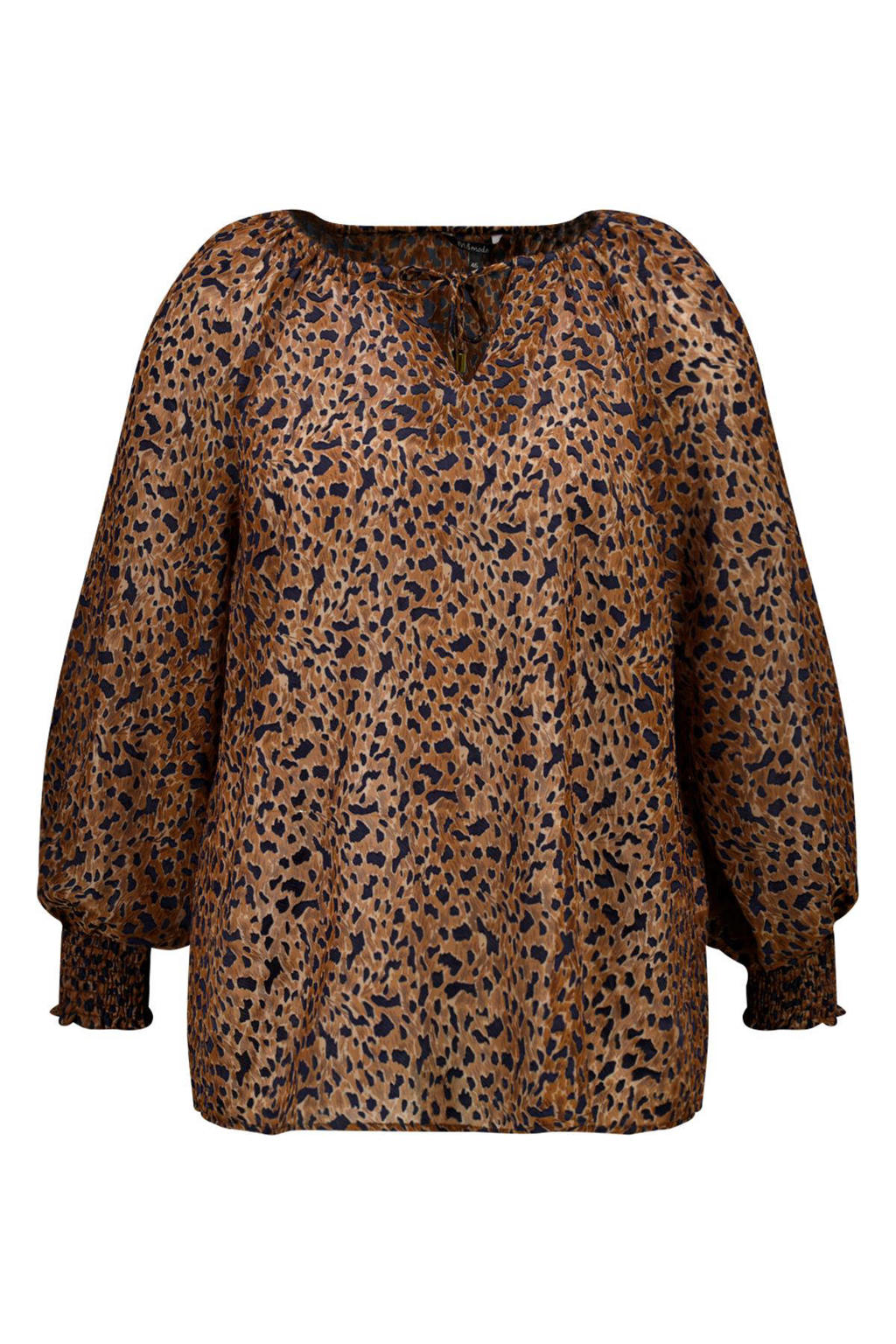 MS Mode blousetop met dierenprint bruin/zwart | wehkamp