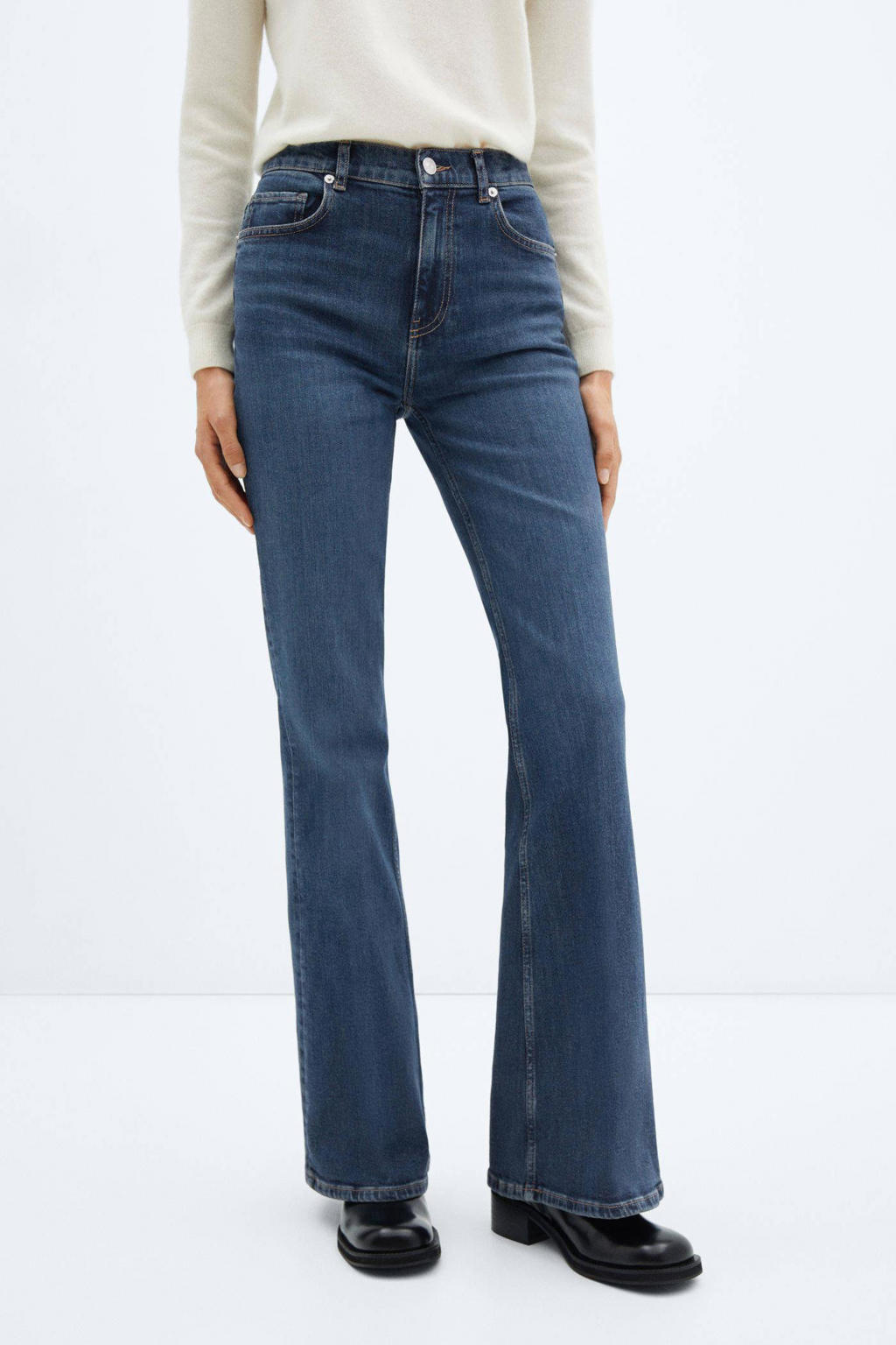 Mango flared jeans dark blue denim | wehkamp