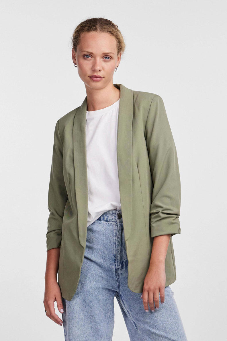 PIECES rechtvallende blazer PCBOSELLA groen | wehkamp