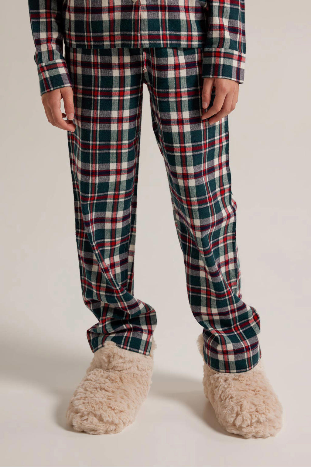 America Today geruite flanellen pyjamabroek Labello JR groen/rood/beige ...