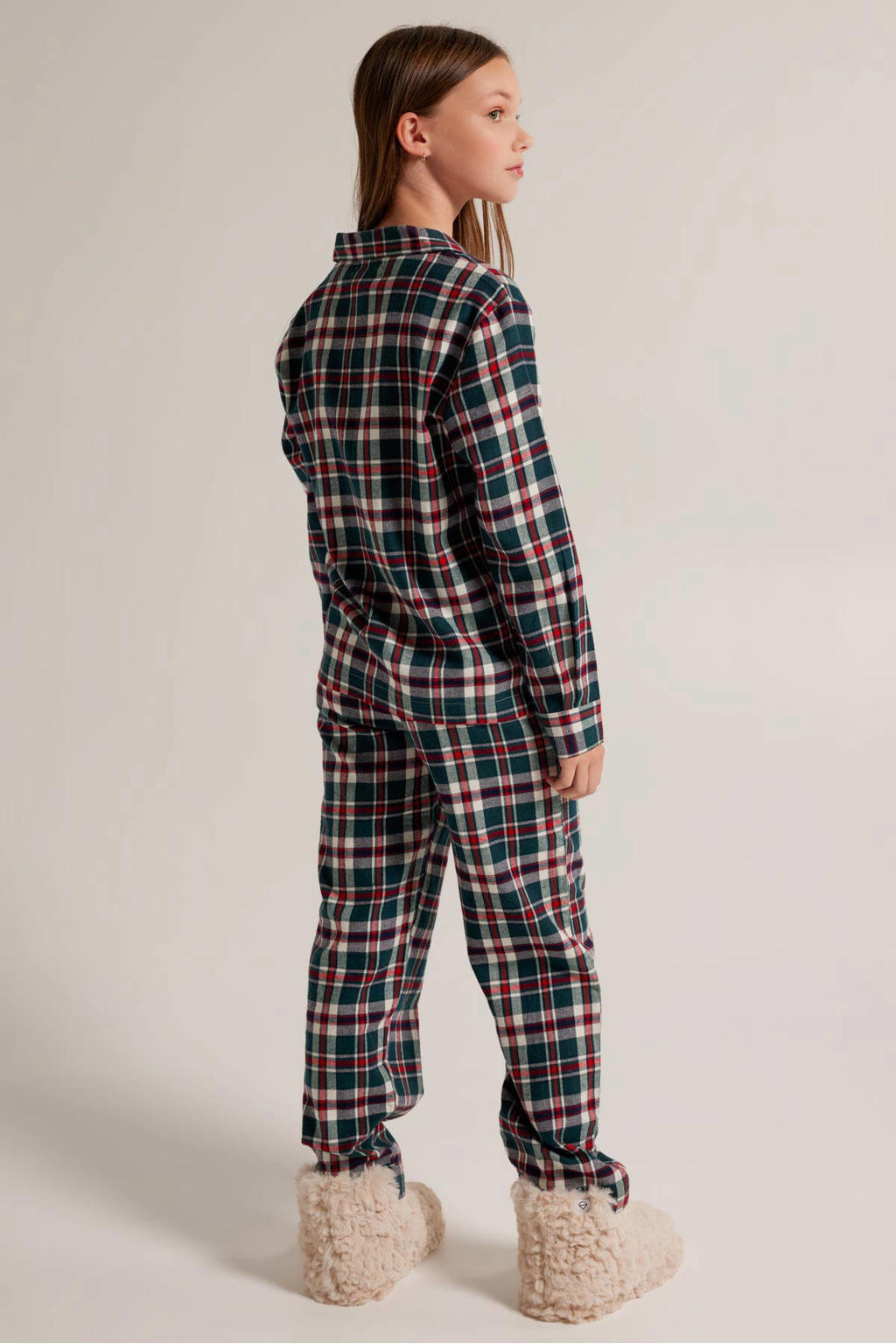 America Today geruite flanellen pyjamabroek Labello JR groen/rood/beige ...