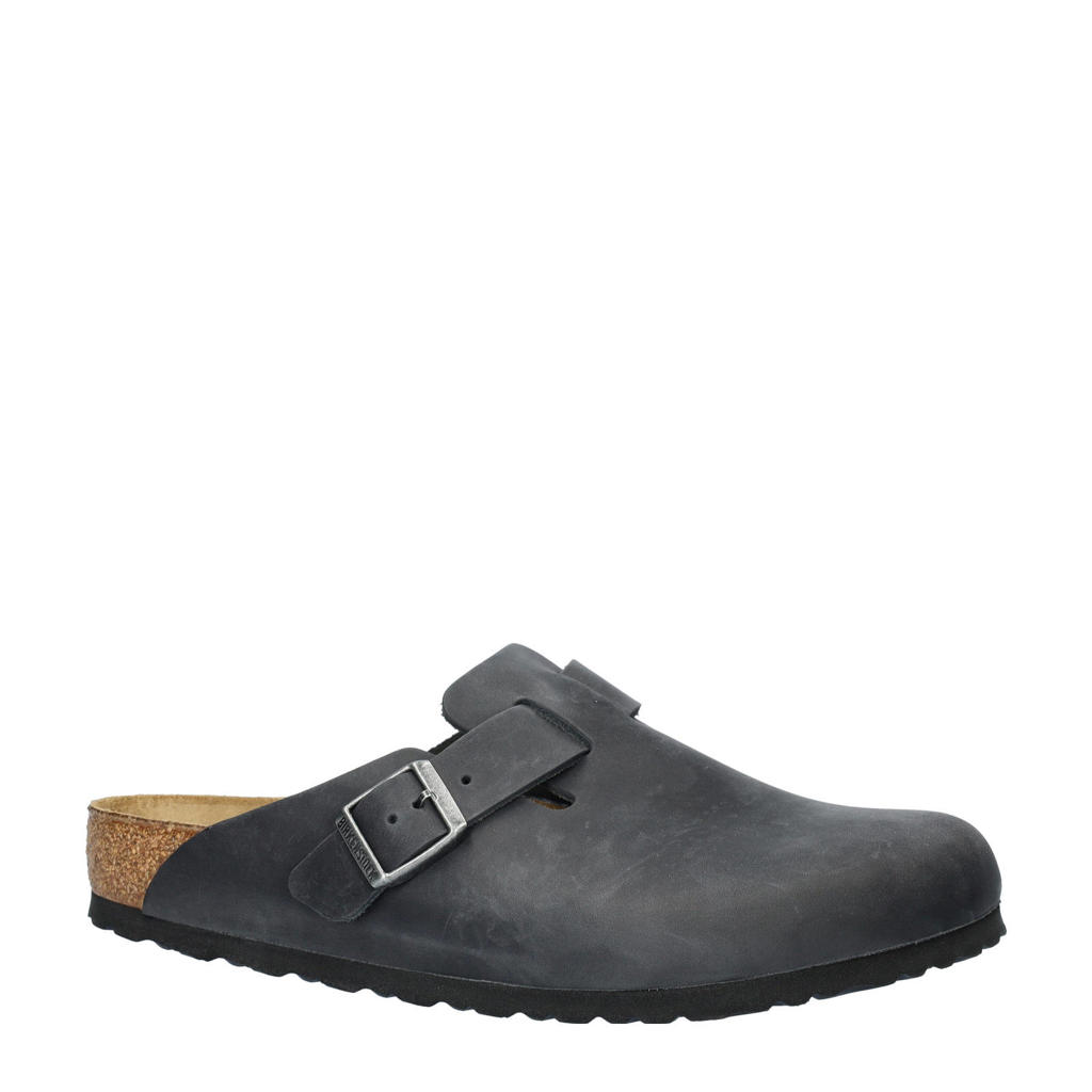 Birkenstock nubuck clogs zwart | wehkamp