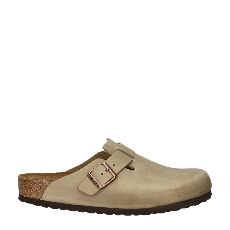 Birkenstock nubuck clogs taupe | wehkamp