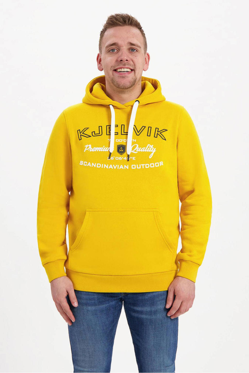 Kjelvik fleece hoodie Goya geel | wehkamp