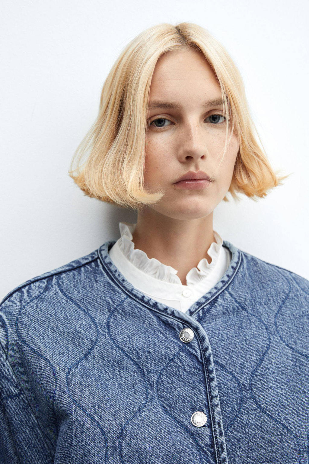 Mango jack met textuur medium blue denim | wehkamp