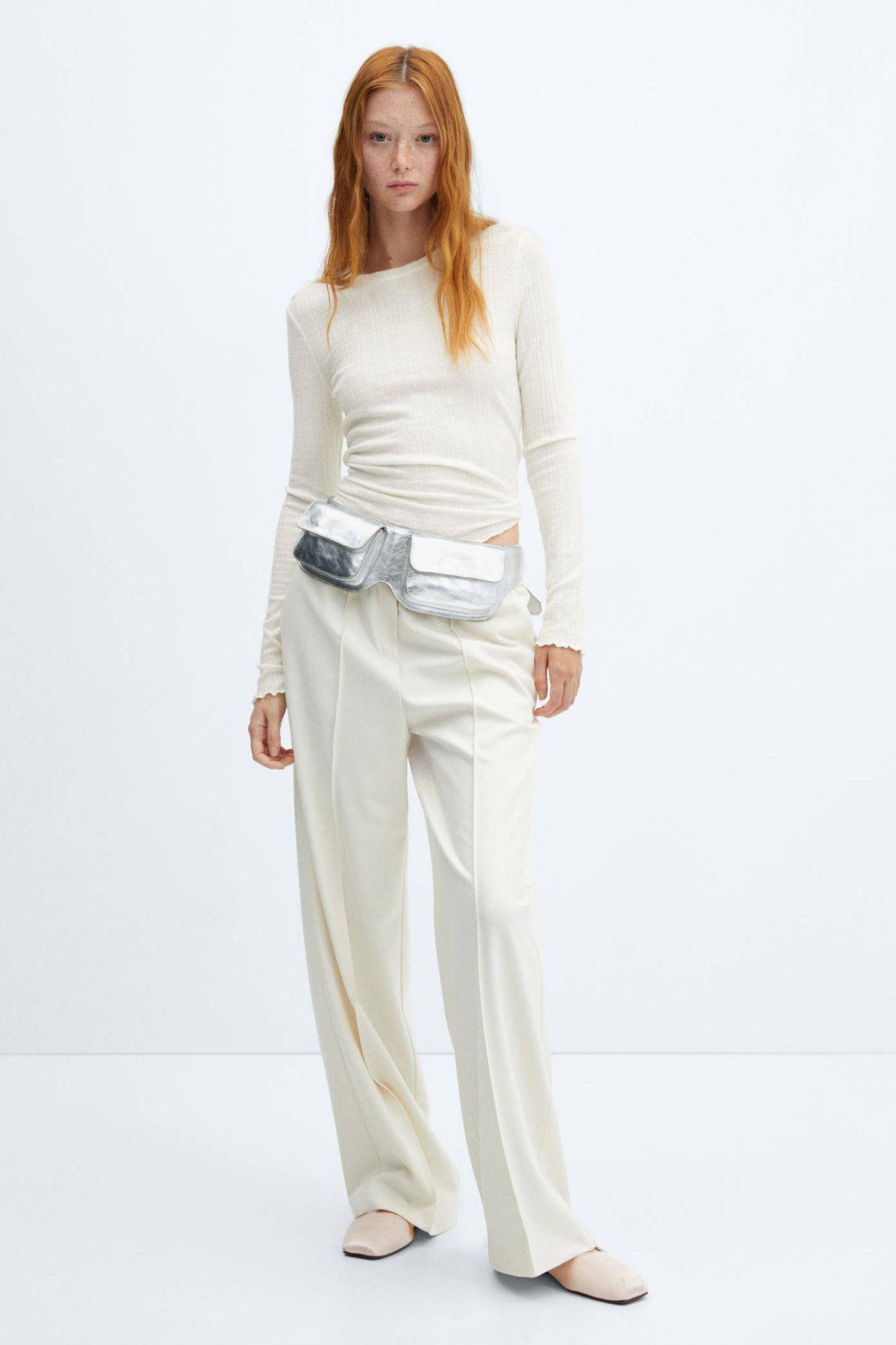 Mango fijngebreide top ecru kopen? | Morgen in huis | wehkamp