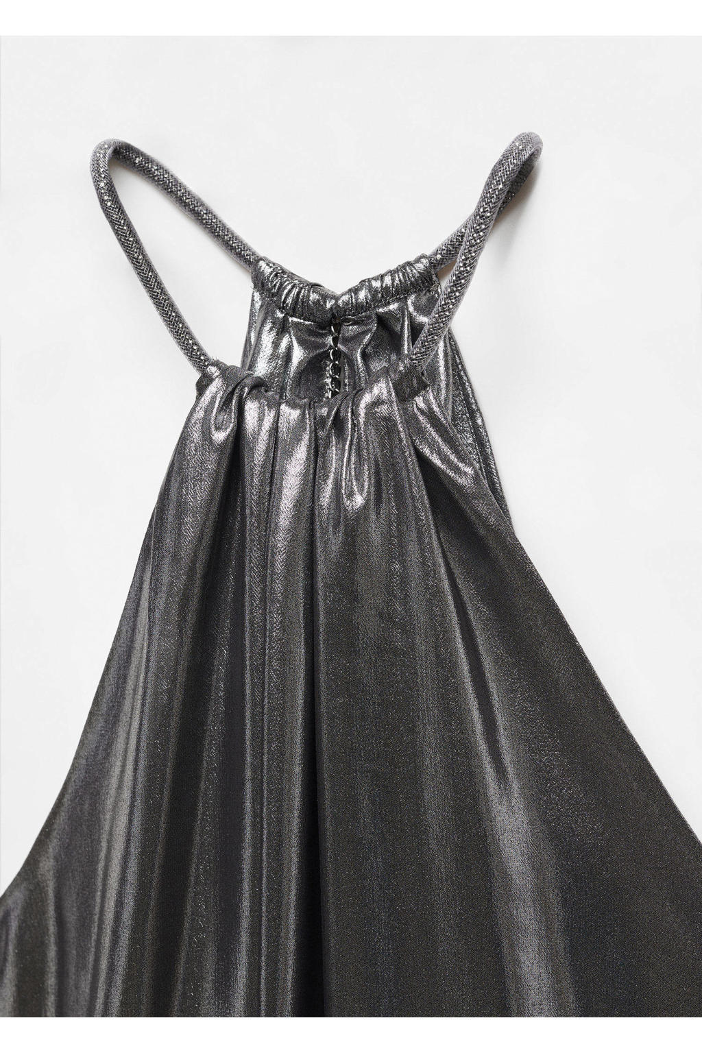 Mango metallic haltertop zilver | wehkamp