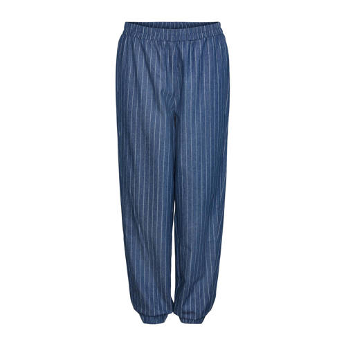 Pieces Gestreepte high waist balloon pantalon PCAMILDA blauw ...