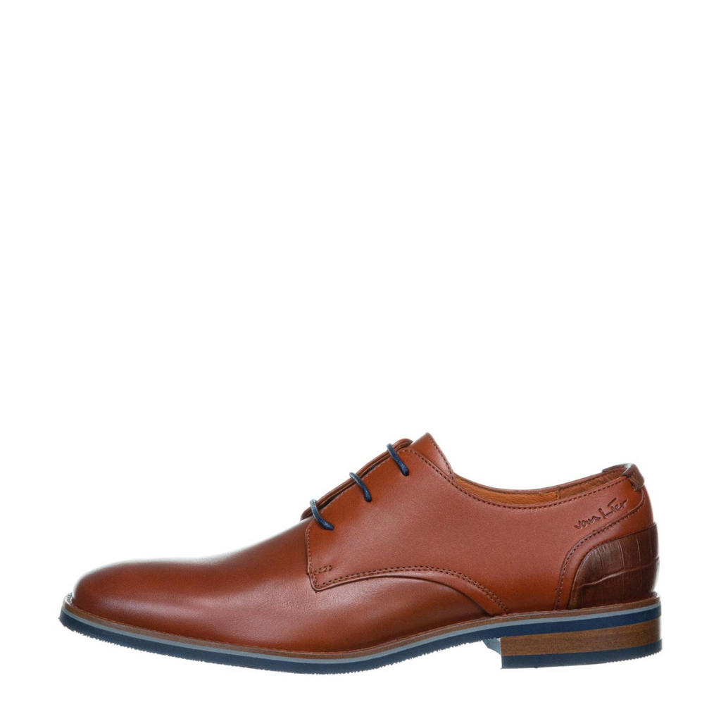 Van Lier Amalfi leren veterschoenen cognac | wehkamp