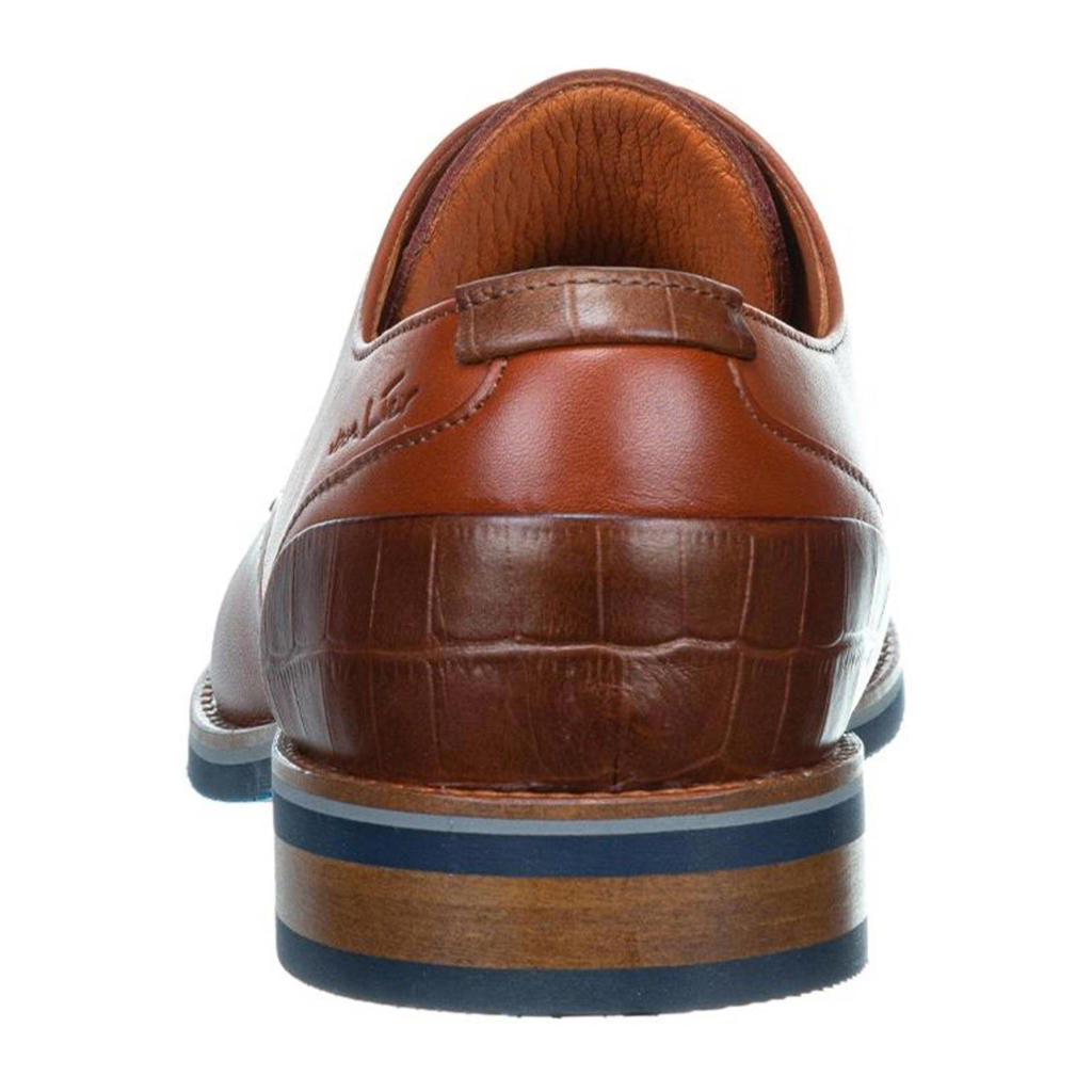 Van Lier Amalfi leren veterschoenen cognac | wehkamp