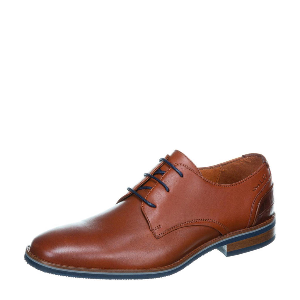 Van Lier Amalfi leren veterschoenen cognac | wehkamp