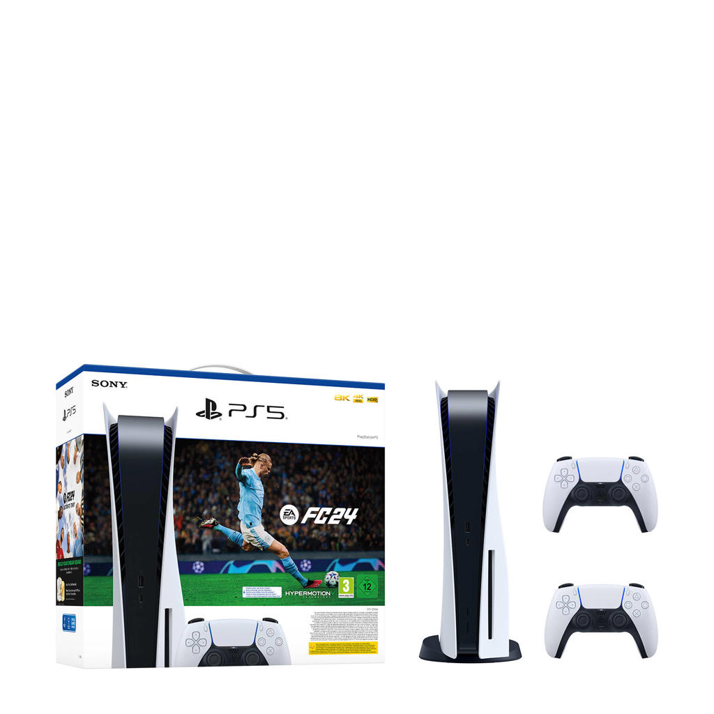 Sony PlayStation 5 Console - EA SPORTS FC 24 bundel (voucher) en extra DualSense draadloze ...