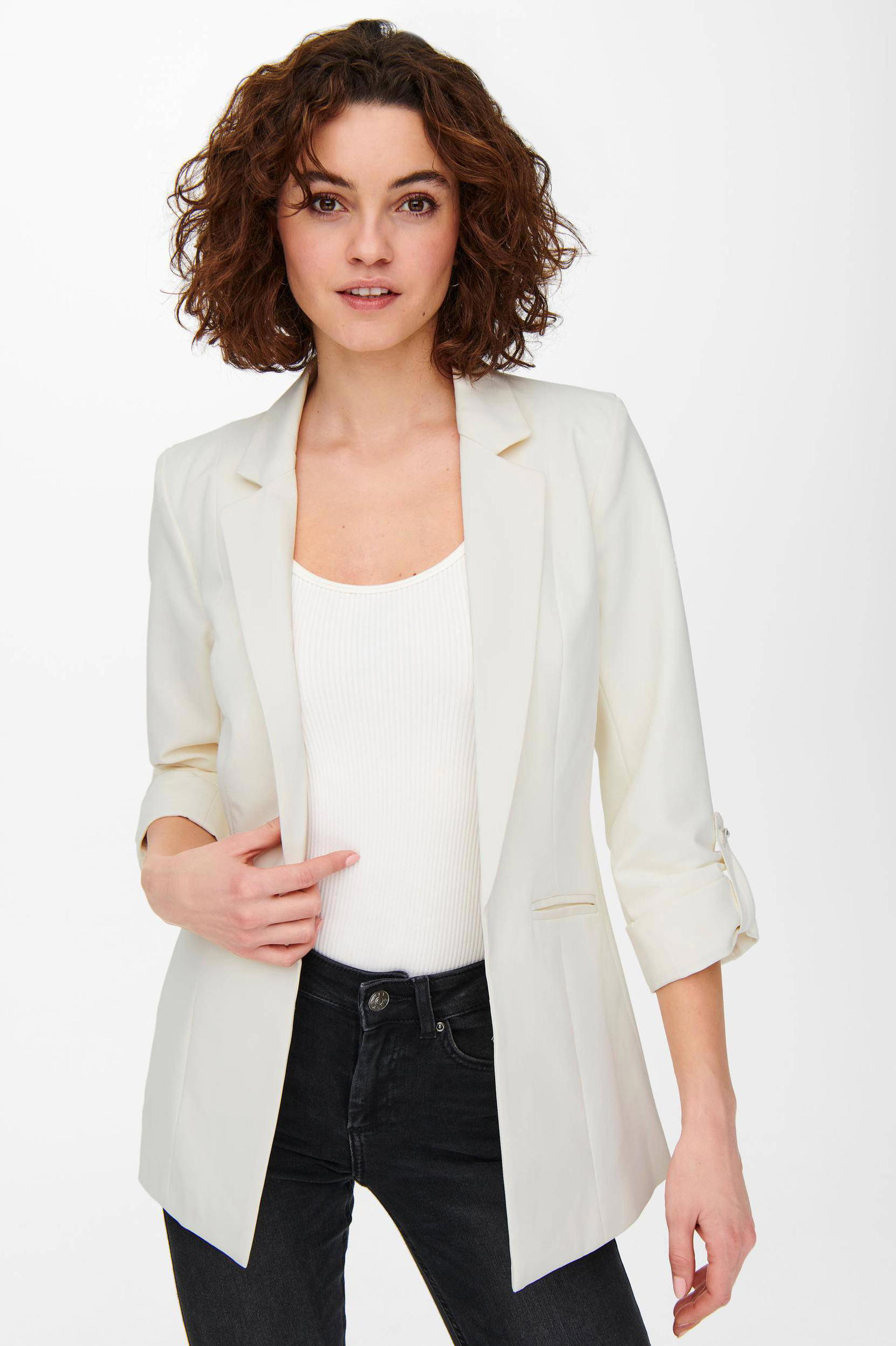 ONLY getailleerde blazer ONLKAYLE wit | wehkamp