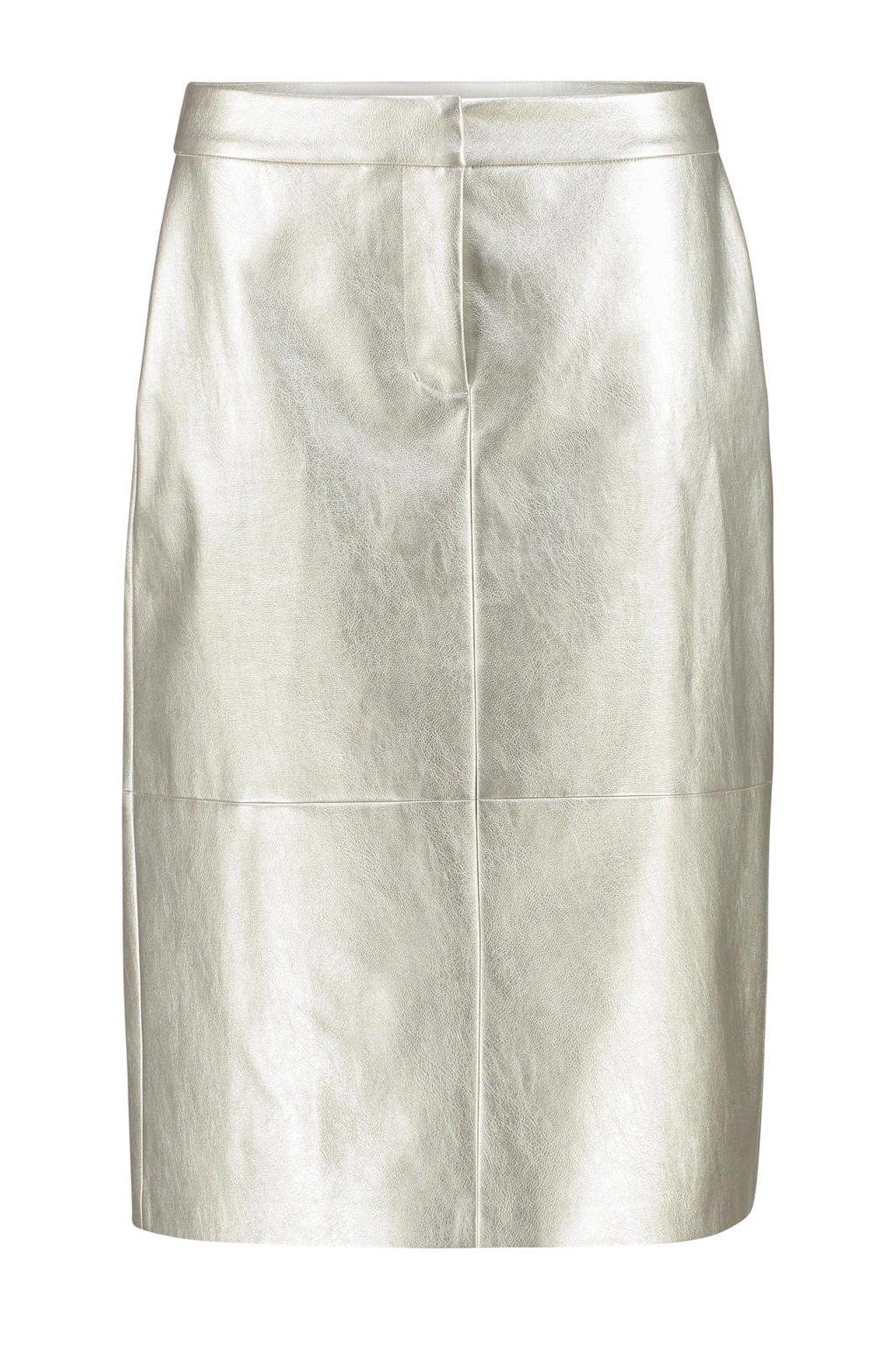 Expresso metallic midi rok zilver | wehkamp