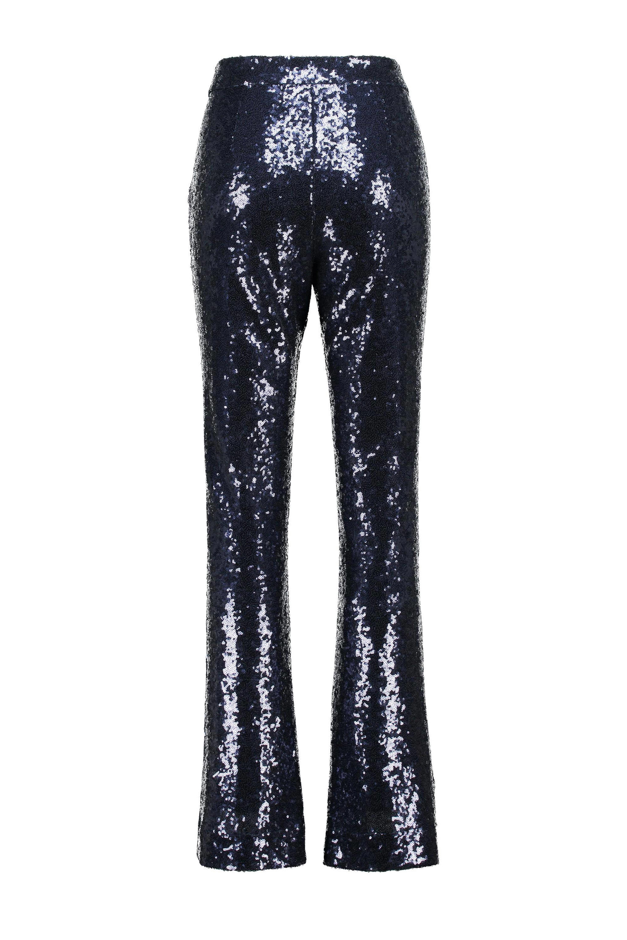Expresso flared broek met pailletten blauw | wehkamp