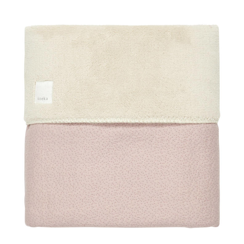 Koeka Riga reversible wiegdeken met teddy roze/offwhite | wehkamp