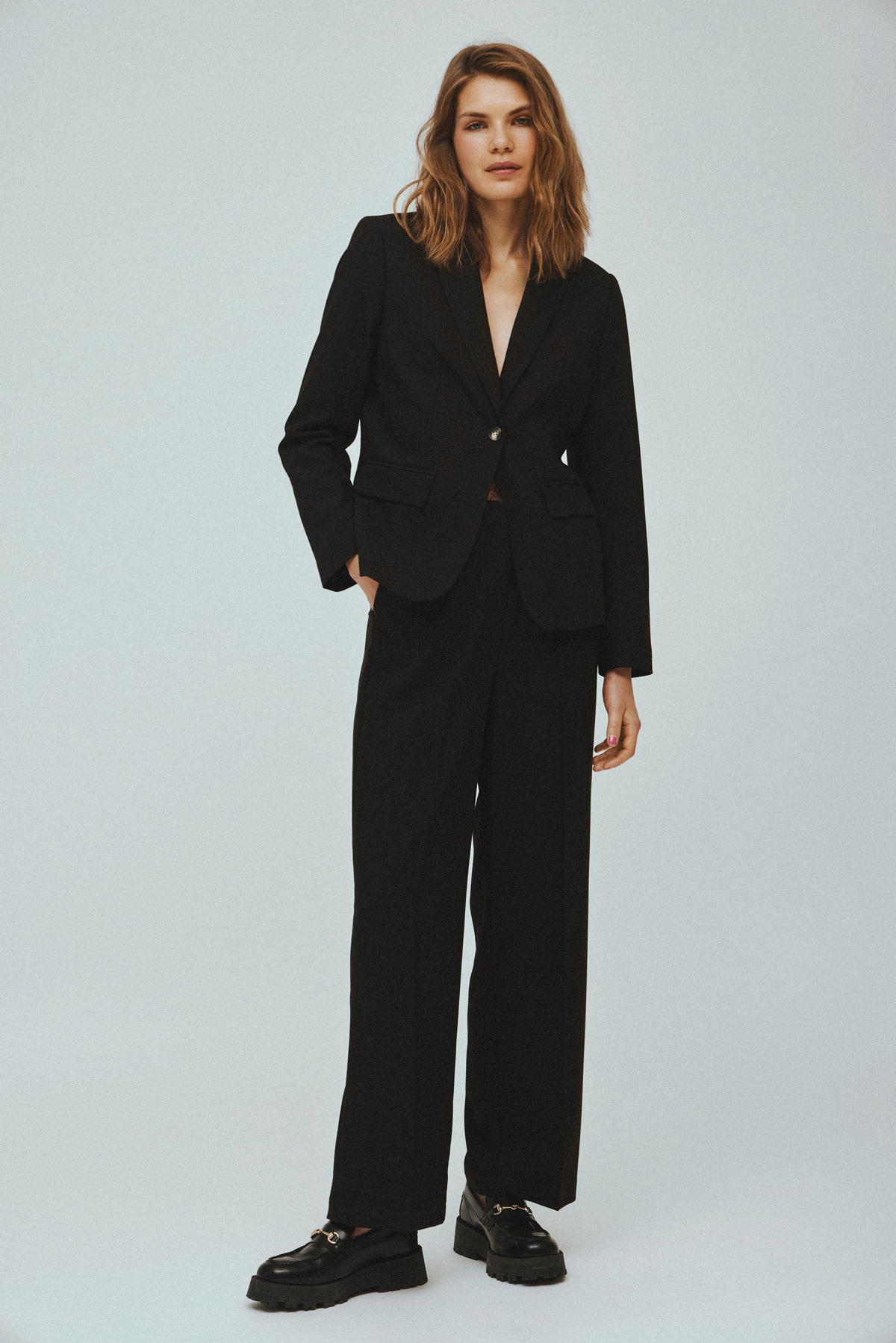 VILA high waist loose fit pantalon VIMIKO zwart | wehkamp