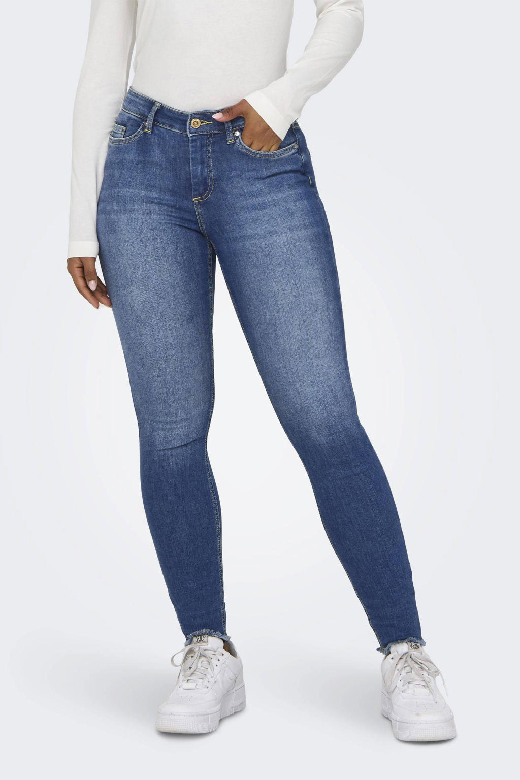 ONLY skinny jeans ONLBLUSH medium blue denim | wehkamp