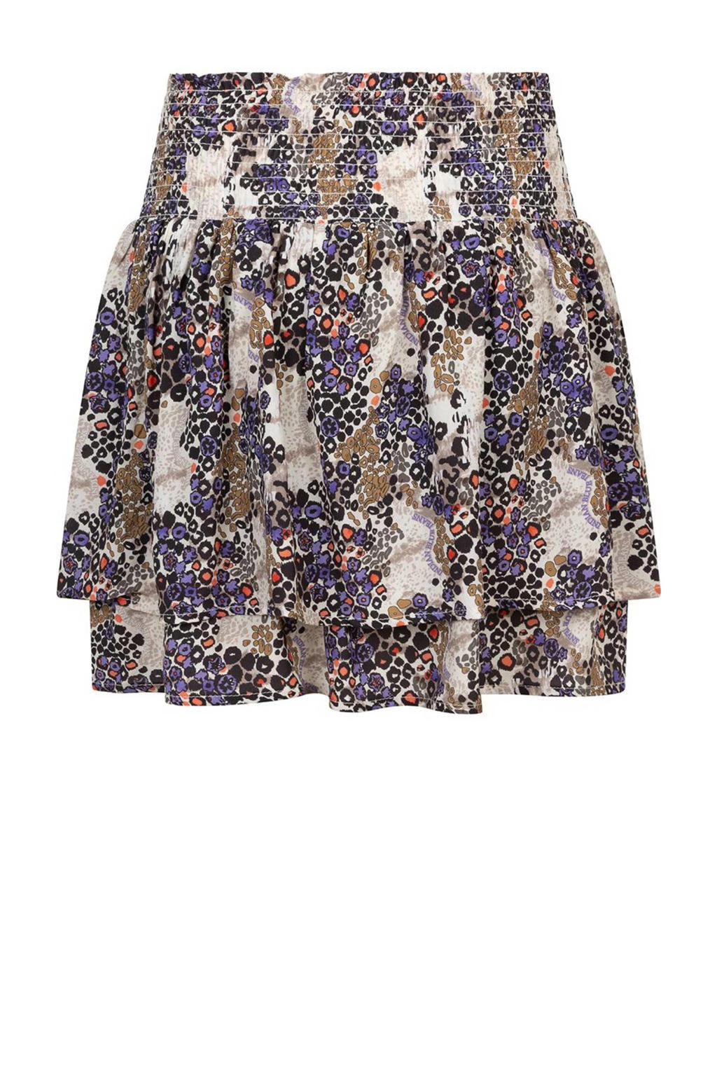 Indian Blue Jeans rok met all over print paars/multicolor | wehkamp