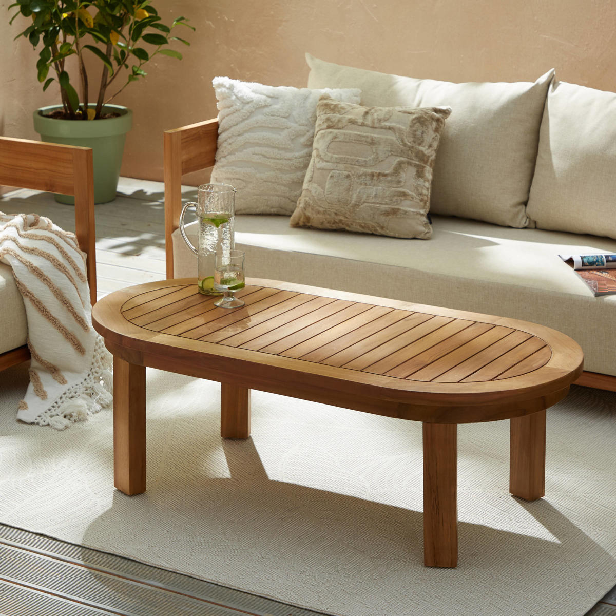 Studio LIVIT teak salontafel Redondo (120x60 cm) | wehkamp