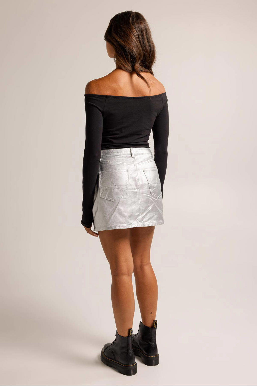 America Today metallic mini rok zilver | wehkamp