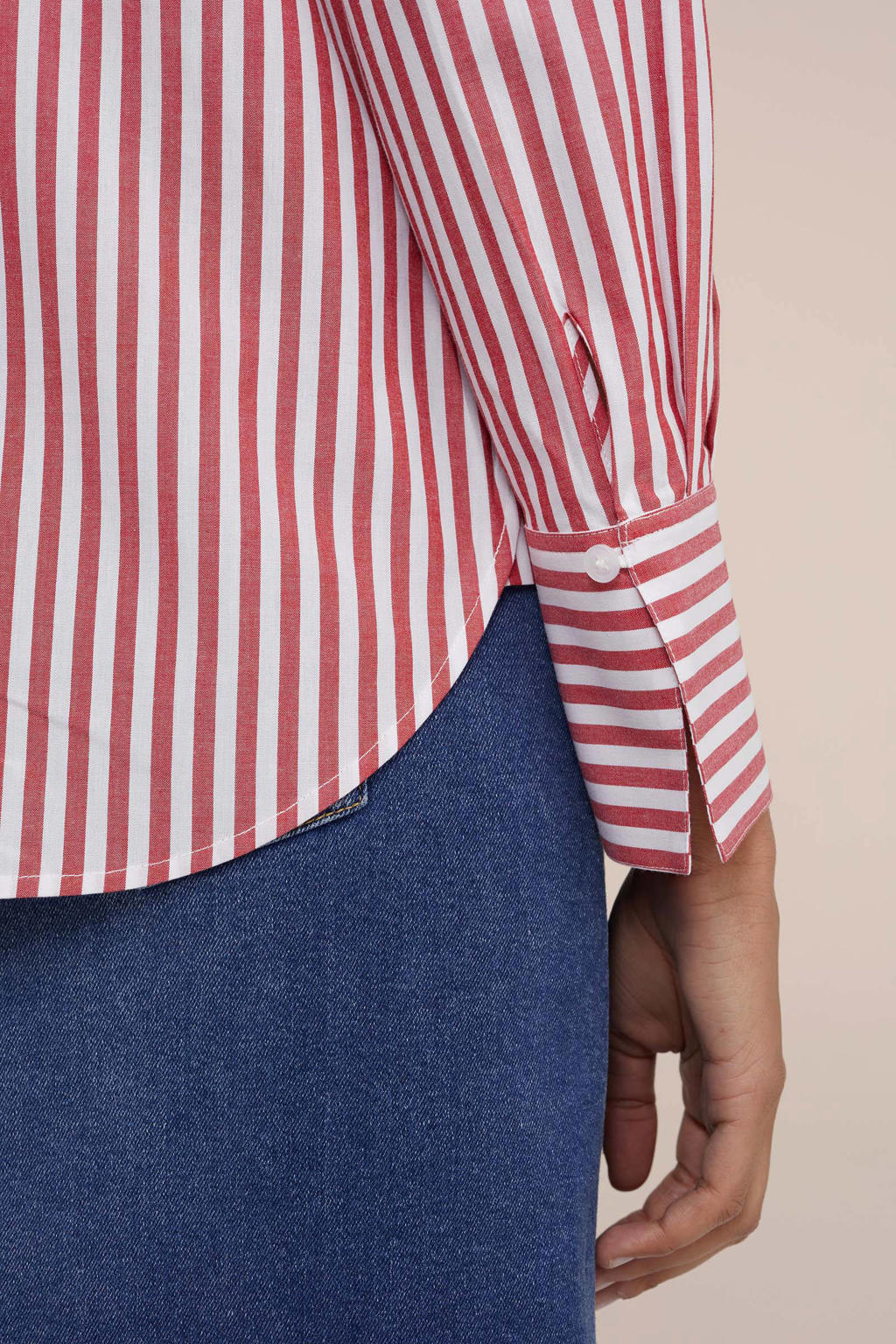 WE Fashion gestreepte blouse rood/wit | wehkamp