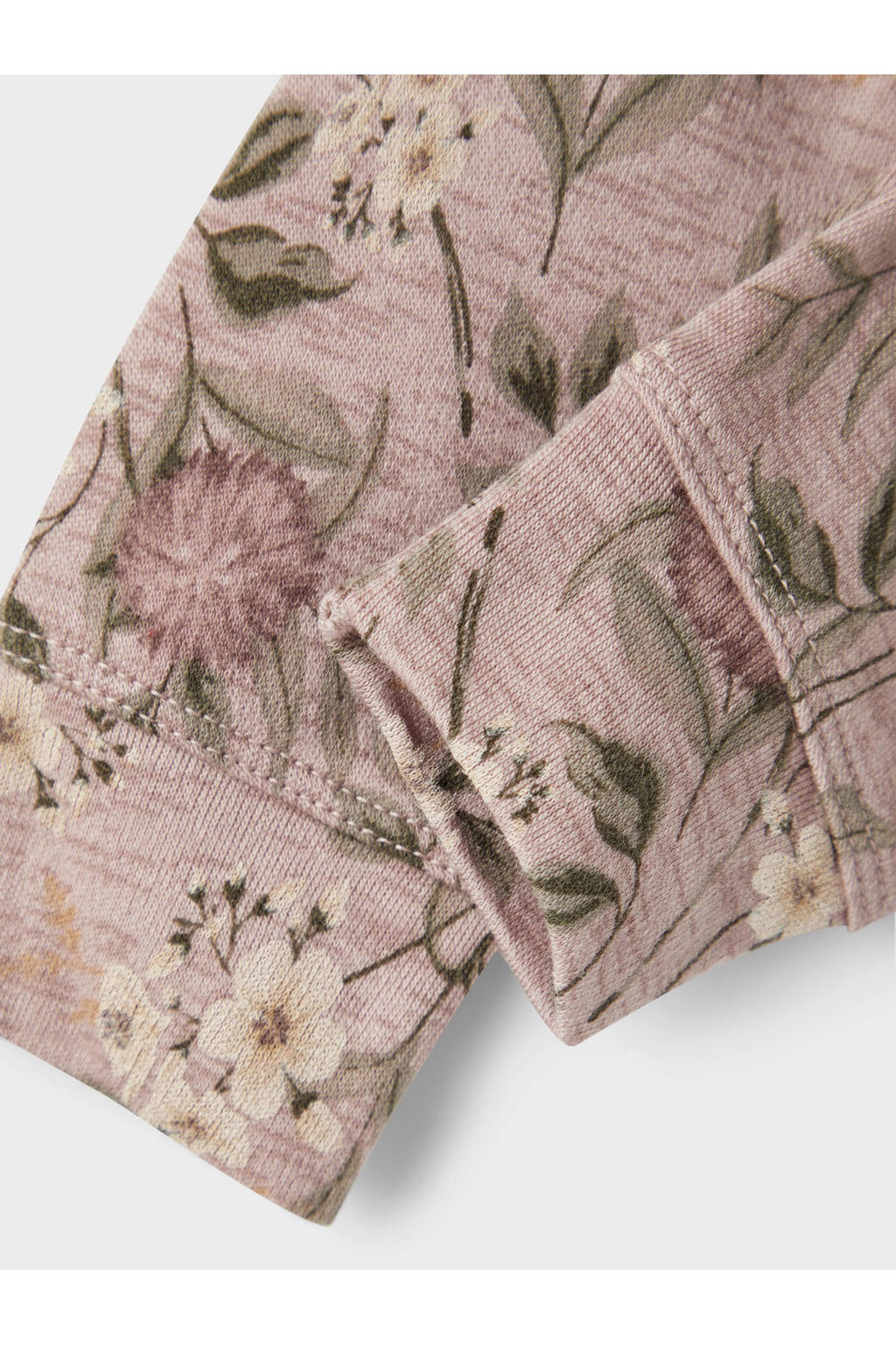 NAME IT BABY baby gebloemde wollen slim fit broek NBFWILLOW oudroze ...