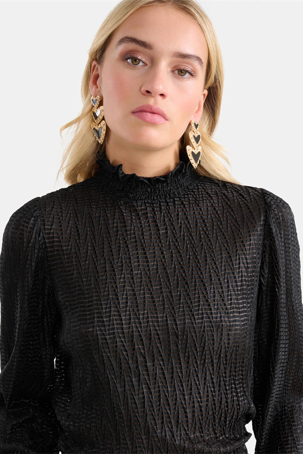 Shoeby top met ruches zwart kopen? | Morgen in huis | wehkamp