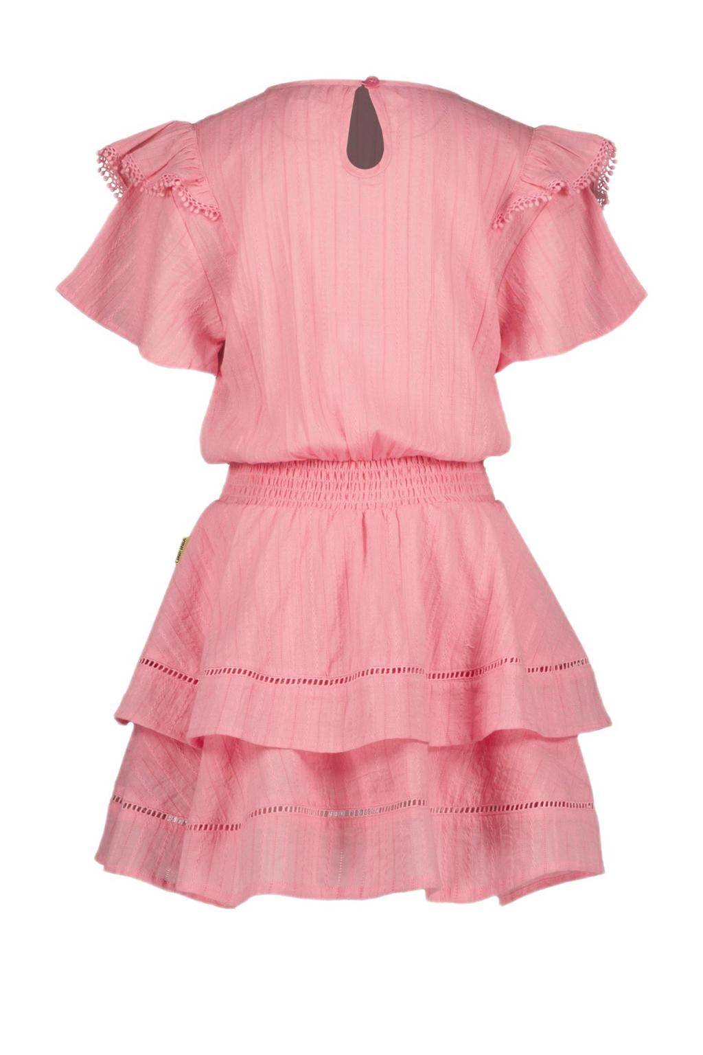 Vingino jurk Pleun met ruches roze | wehkamp