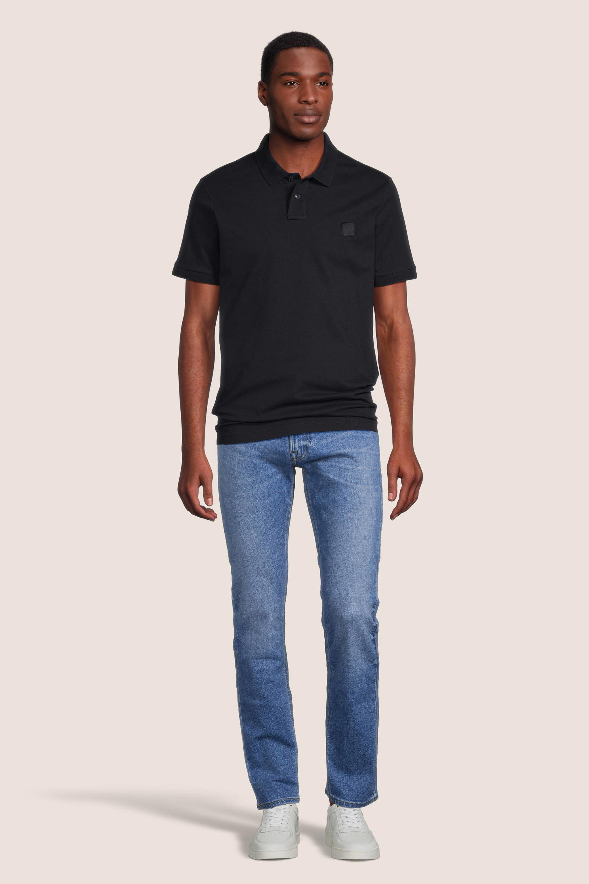 BOSS slim fit polo PASSENGER darkblue | wehkamp