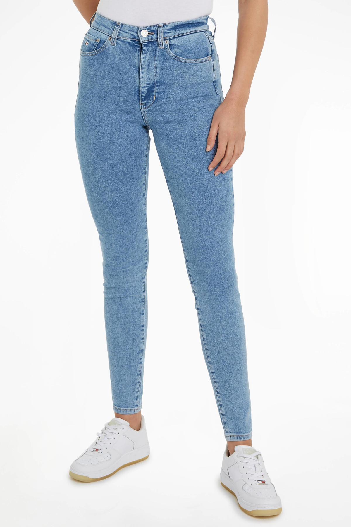 Tommy Jeans High Waist Skinny Jeans Light Blue Denim Wehkamp