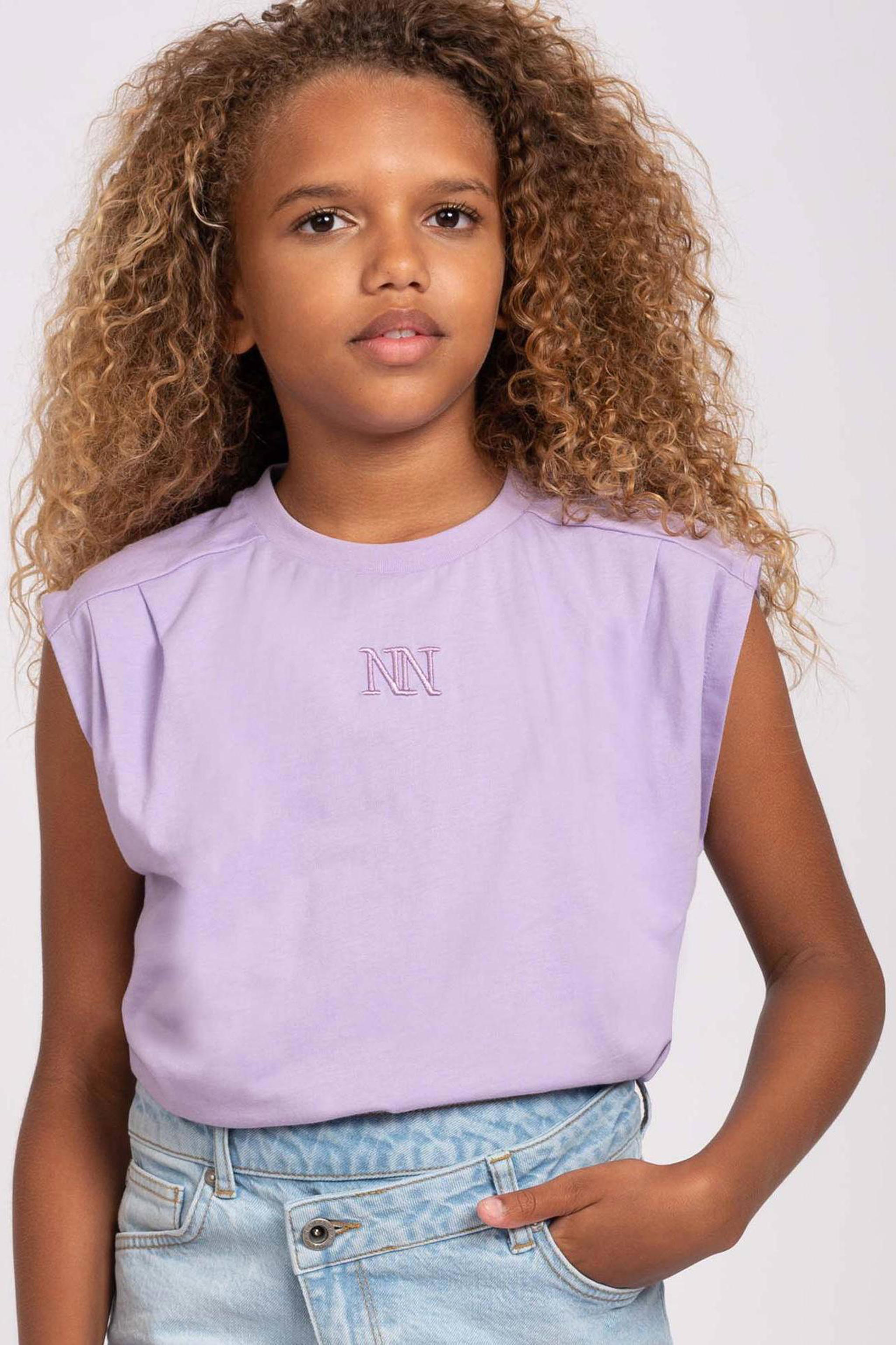 NIK&NIK mouwloze top Pleat lila | wehkamp